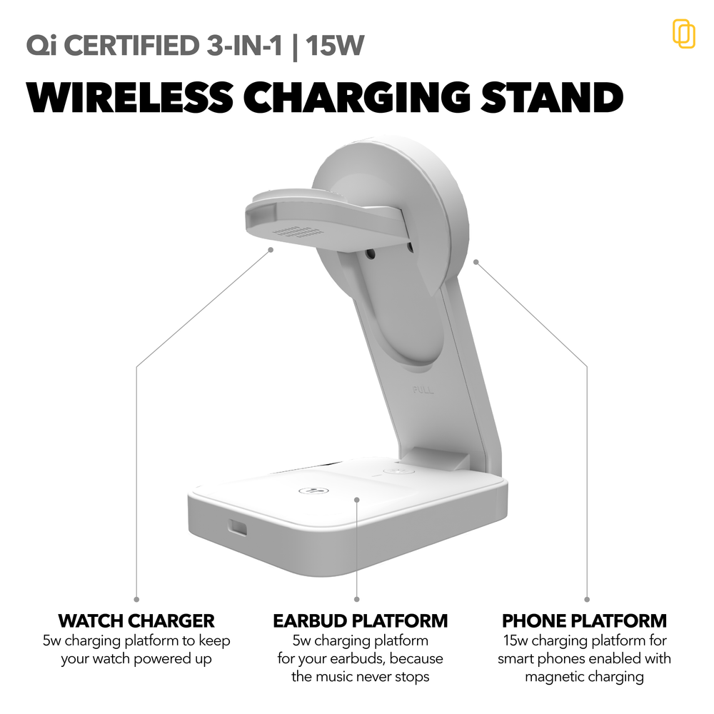 3-in-1 Charging Stand - Super Fast Charge for Phone, AirPods & 🍎watch