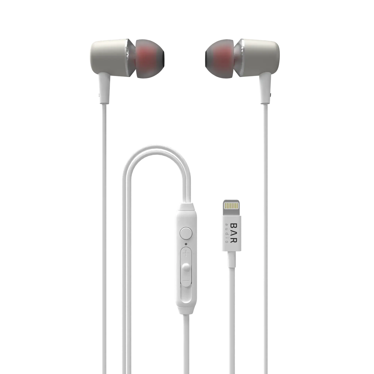 MFi Certified Lightning In-Ear Earbuds – Bar Audio by cellhelmet | White